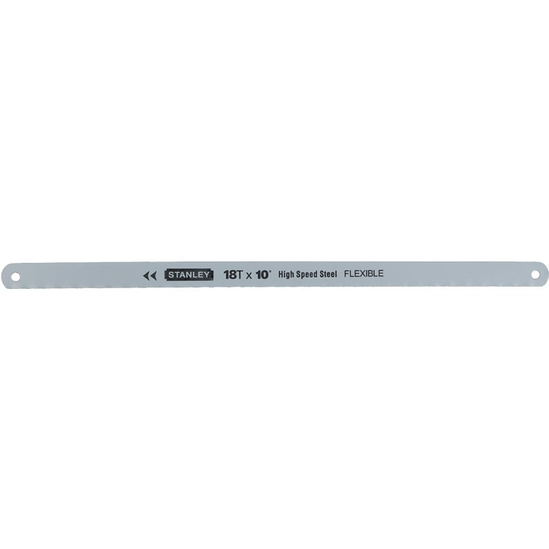 STANLEY 15-808A Hacksaw Blade, 10 in L, 18 TPI, Steel Cutting Edge ...