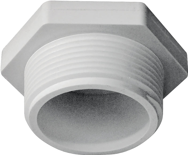 IPEX 435626 Pipe Plug, 1-1/2 in, MPT, PVC, White, SCH 40 Schedule ...