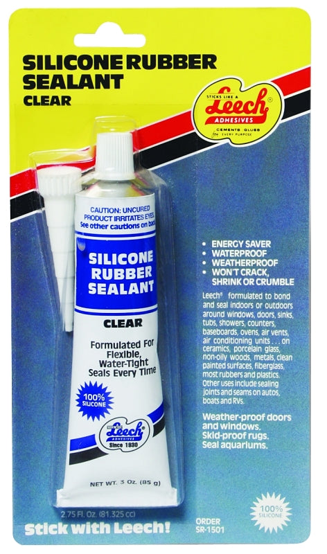 Leech Adhesives SR-1501 RTV Silicone Rubber Sealant, Clear, 24 hr Curi ...