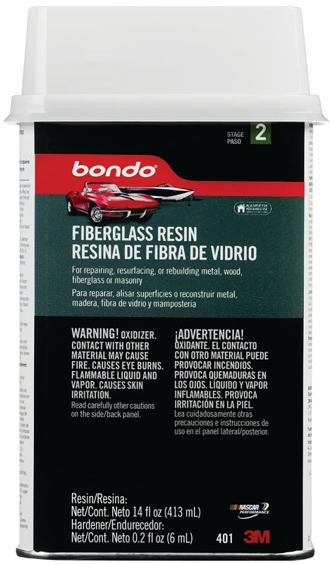Bondo 401C Fiberglass Resin, 15 oz Can, Liquid, Pungent Organic – Shell ...