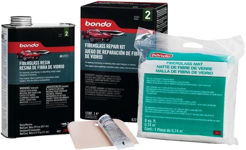 Bondo 422 Fiberglass Resin Repair Kit Can, Liquid, Pungent Organic ...