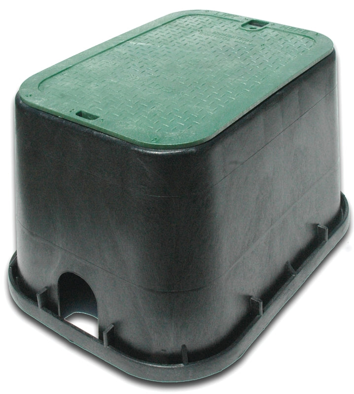 NDS 113BC Valve Box with Overlapping ICV Cover, 21 in L, 12 in H, 2-3 ...