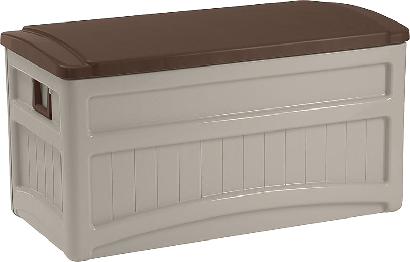 Suncast DB8000B Deck Box, 46 in W, 22 in D, 23 in H, Resin, Light Taup ...