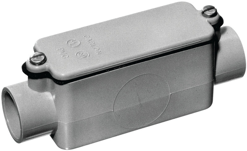 Carlon E987D-CTN Conduit Body, 1/2 in Hub, 4-11/16 in OAL, PVC, Gray ...