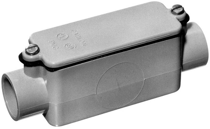 Carlon E987F-CAR Conduit Body, Rigid, 1 in Hub, 6-7/8 in OAL, PVC, Gra ...