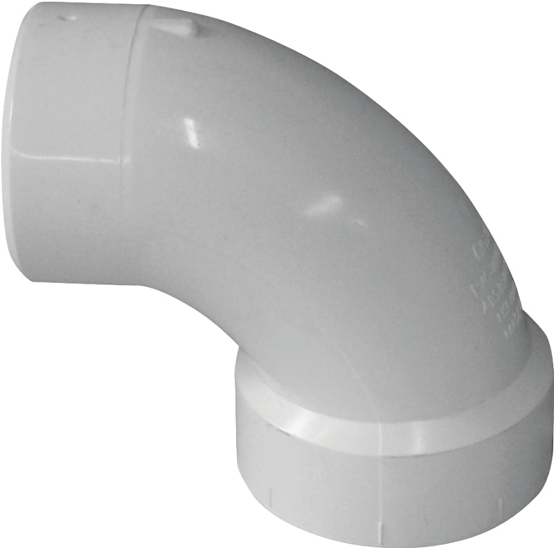 Canplas 192453L Sanitary Street Pipe Elbow, 3 in, Spigot x Hub, 90 deg ...