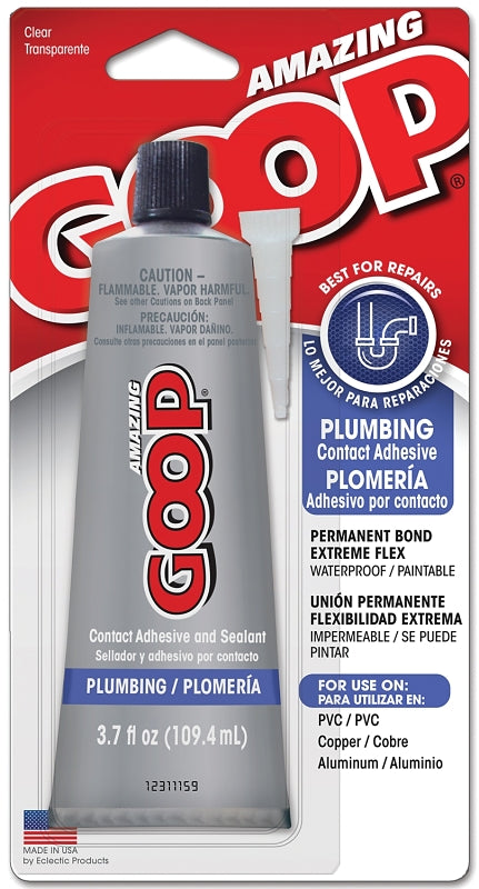 Amazing Goop 150012 Plumbing Adhesive, Liquid, Clear, 3.7 oz, Tube ...