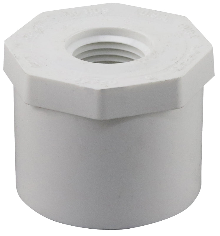 IPEX 435729 Reducing Bushing, 1-1/2 x 1/2 in, Spigot x FPT, White, SCH ...
