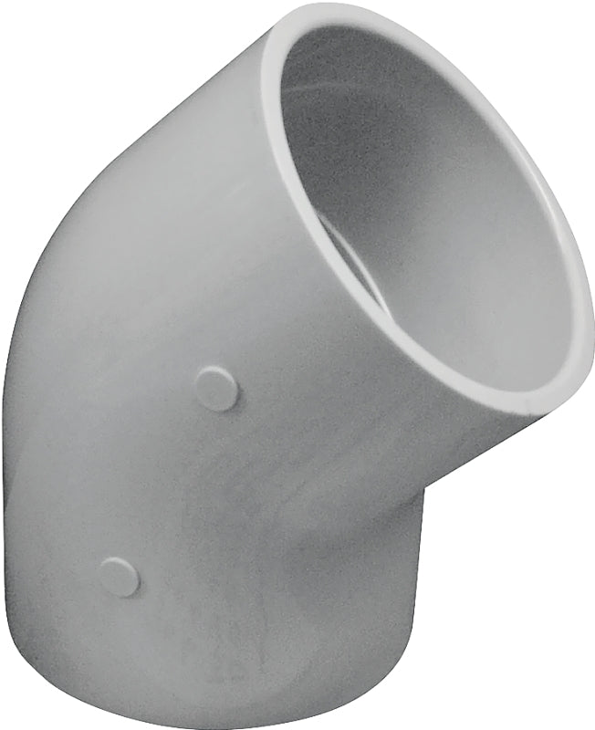 IPEX 035489 Elbow, 4 in, Socket, 45 deg Angle, PVC, White, SCH 40 Sche ...