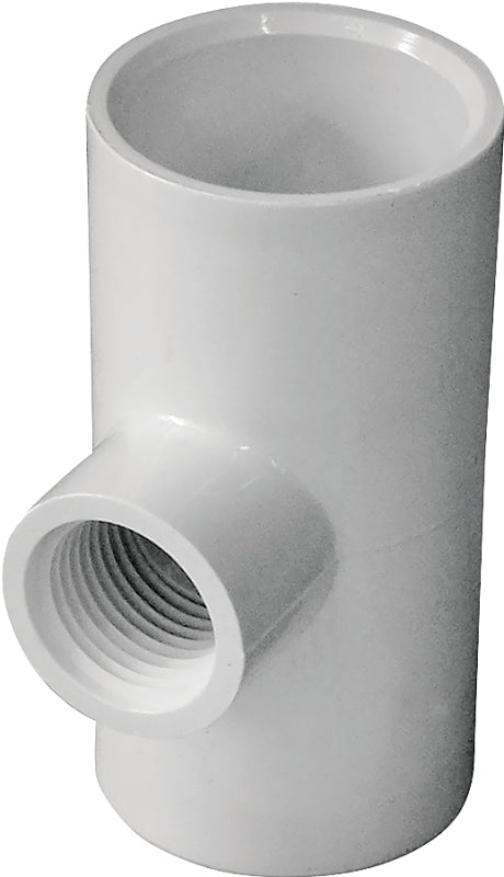 IPEX 435865 Pipe Tee, 1 x 1/2 in, Socket x Socket x FPT, PVC, White, S ...