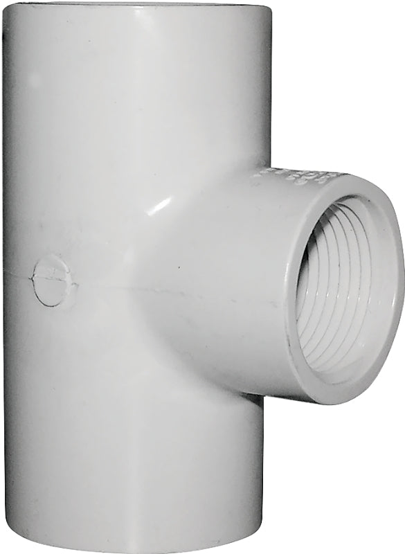 IPEX 435871 Pipe Tee, 1-1/4 x 1 in, Socket x Socket x FPT, PVC, White ...