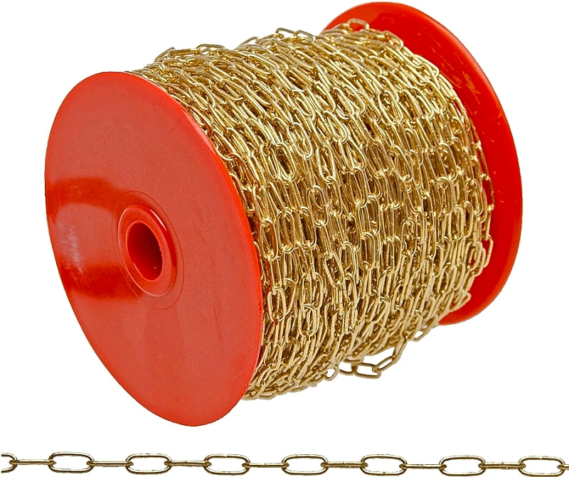 Campbell 0710717 Clock Chain, 7, 82 ft L, 15 lb Working Load, Brass ...