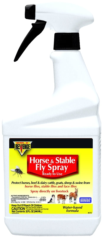 Bonide REVENGE 46172 Horse and Stable Fly Spray, Liquid, Spray Applica ...