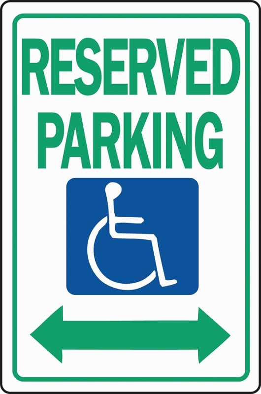 Hy-Ko HW-32 Parking Sign, Rectangular, RESERVED PARKING, Green Legend ...