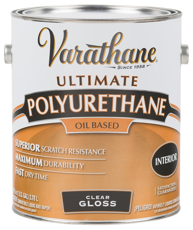 Varathane 9031 Polyurethane, Gloss, Liquid, Clear, 1 gal, Can, Pack of ...