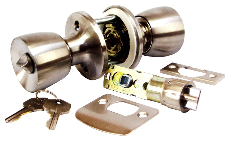 US Hardware D-090B Series Entrance Lockset, Brushed Stainless Steel, S ...