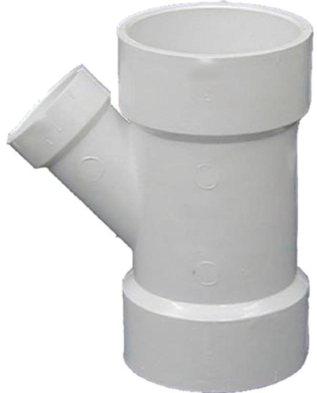 Genova 71041 Pipe Wye, 4 x 4 x 1-1/2 in, Hub, PVC, SCH 40 Schedule ...