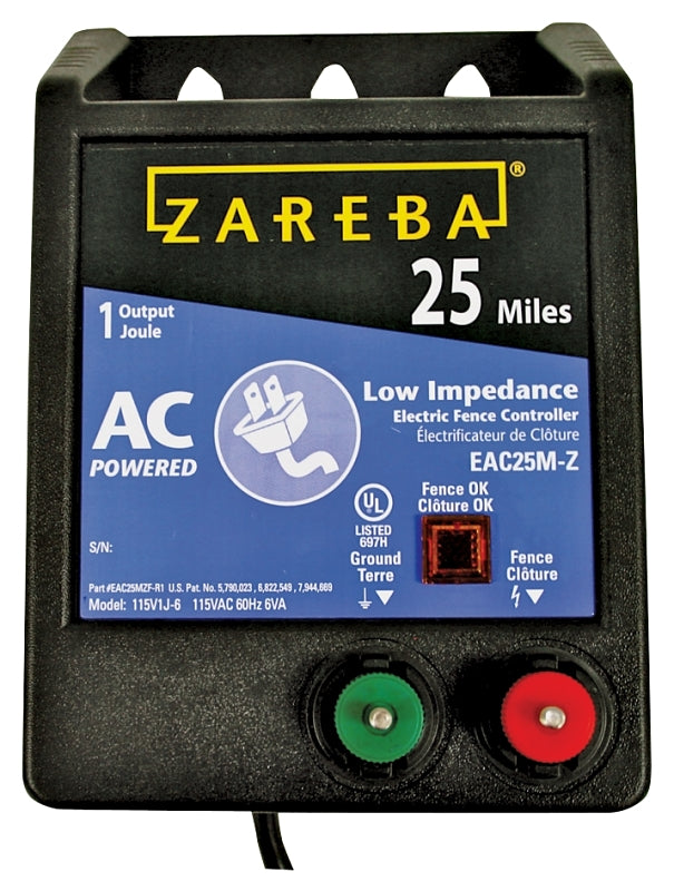 Zareba EAC25M-Z Electric Fence Charger, 1 J Output Energy, 115 V ...