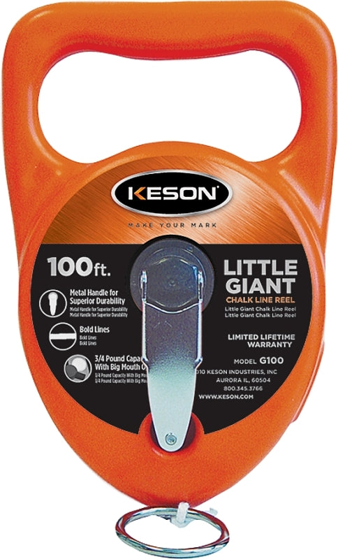 Keson G100 Chalk Line Reel, 12 oz Chalk Capacity, 100 ft L Line – Shell ...