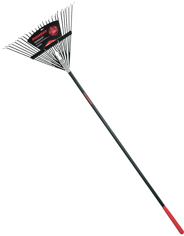 Razor-Back 2915212 Leaf Rake, Steel Tine, 24-Tine, Fiberglass Handle ...
