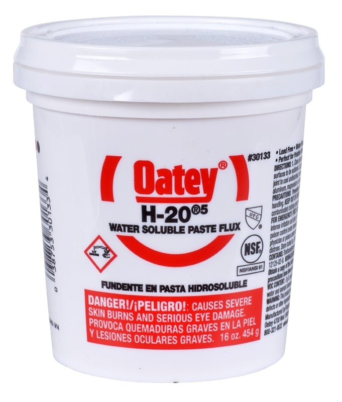 Oatey H-20 Series 30133 Water Soluble Flux, 16 oz, Paste, Light Yellow ...
