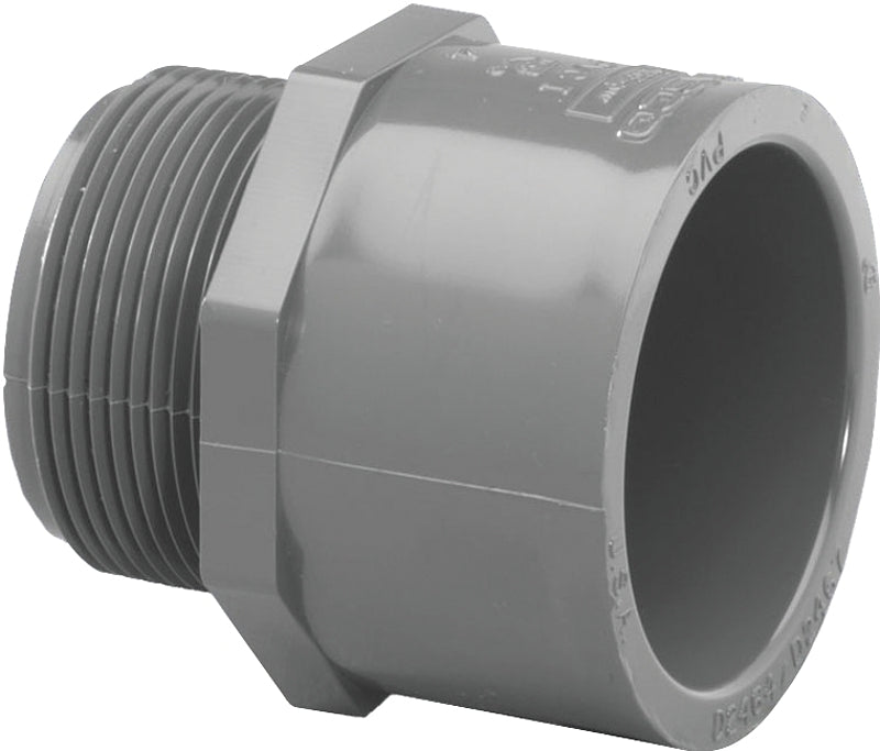 Lasco 836015BC Pipe Adapter, 1-1/2 in, Slip x MIP, PVC, SCH 80 Schedul ...