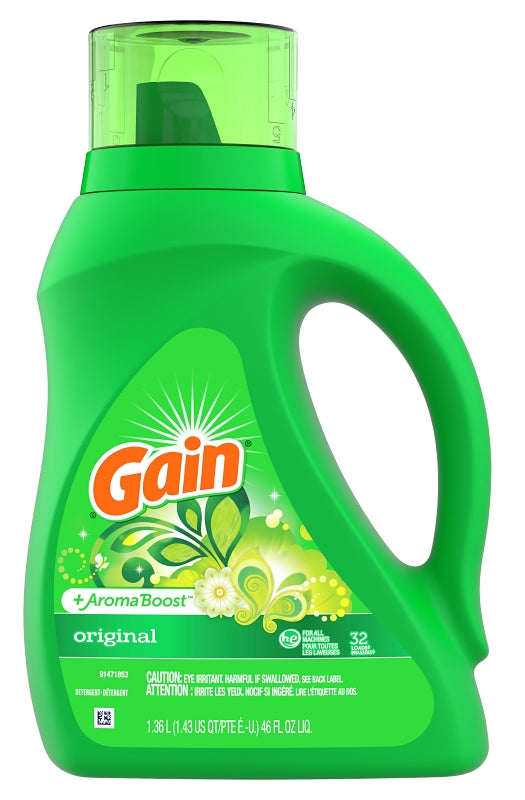Gain 55861 Laundry Detergent, 50 fl-oz Bottle, Liquid, Floral, Pack of ...