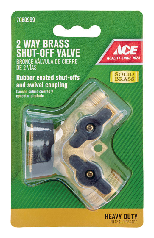 Ace Brass Hose 2-Way Shut-off Valve Male Threaded – Shell Lumber and ...