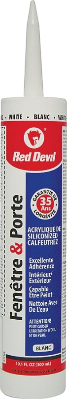 Red Devil 0111CA Siliconized Acrylic Caulk, White, 10.1 oz Cartridge ...