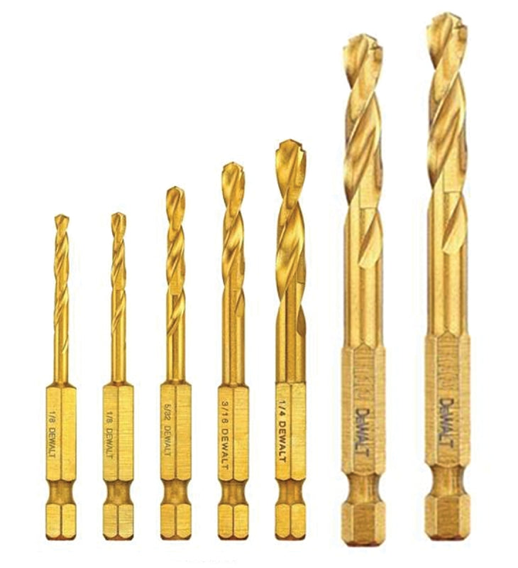 DEWALT IMPACT READY Series DD5157 Drill Bit Set, 7-Piece, Steel, Titan ...