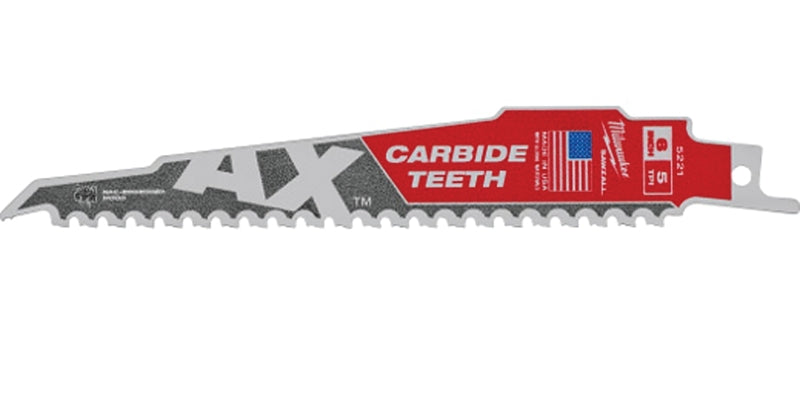 Milwaukee THE AX 48-00-5227 Reciprocating Saw Blade, 12 in L, 5 TPI, C ...