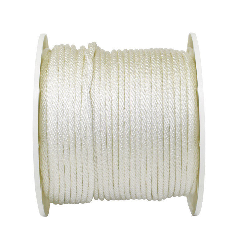 Wellington 5/16 in. Dia. x 500 ft. L Solid Braided Nylon Rope White ...