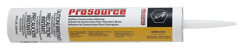 Prosource 27523 Subfloor Adhesive, 28 oz, Applicable Materials: Lumber ...