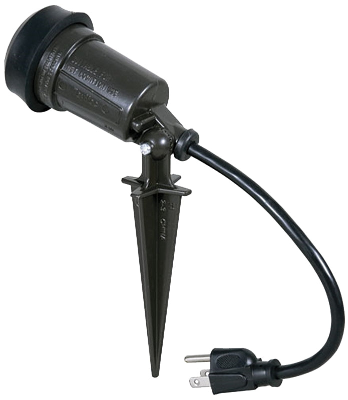 Hubbell SL101B Portable Spike Light, 150 W, CFL, Incandescent Lamp, Me ...