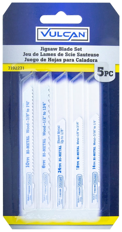 Vulcan 823510OR Jig Saw Blade Set, 2-3/4, 3-5/8 in L, From 6 to 24 TPI ...