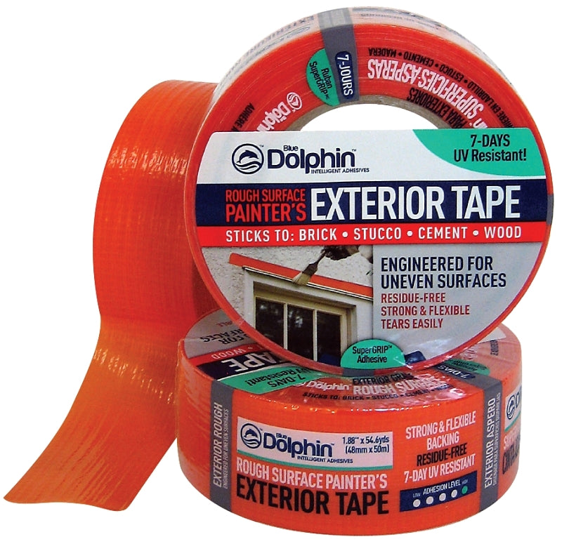 Blue Dolphin TP EXT R 0200 Exterior Tape, 54.6 yd L, 1.88 in W, Orange ...