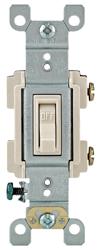 Leviton RS115-TCP Framed Toggle Switch, 15 A, 120 VAC, Push-In, Side W ...