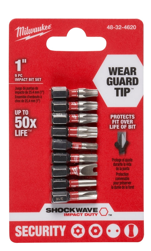 Milwaukee 48-32-4620 Security Insert Bit Set, 9-Piece, Steel, Black Ph ...