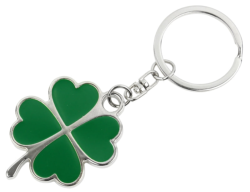 Hy-Ko KH439 Key Chain, 4 Leaf Clover, Split Ring, 1-1/8 in Ring, Pack ...