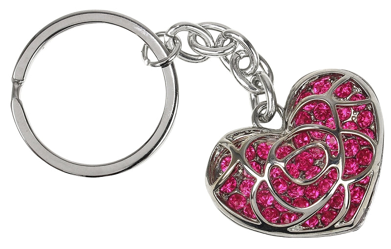 Hy-Ko KH706 Key Chain, Pink Cut Out, 4 in H x 1.8 in W x 0.2 in D Dime ...