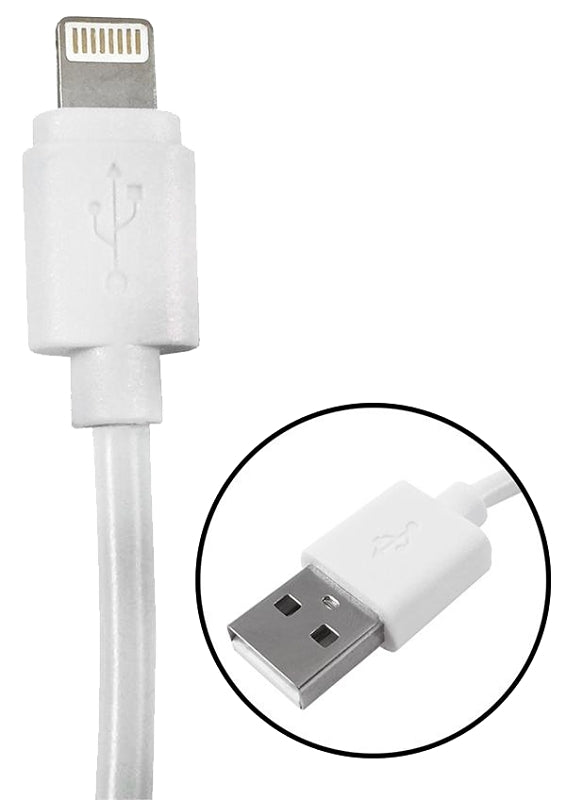 Zenith PM1003U8W Lightning Cable, USB, White, 3 ft L – Shell Lumber and ...