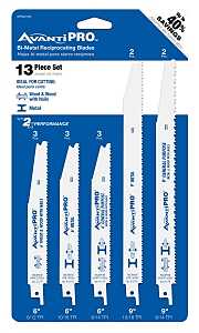 Avanti Pro PS0013S Reciprocating Saw Blade Set, 13-Piece, Bi-Metal ...