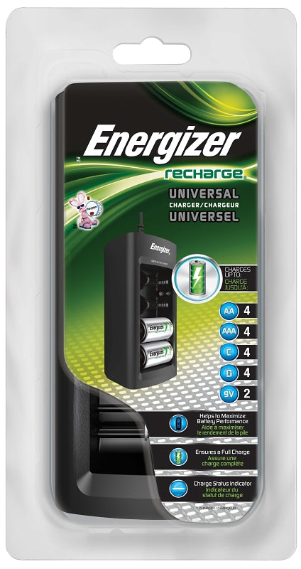 Energizer Recharge CHFC Universal Charger, 1.1 A Charge, 12 VDC Output ...