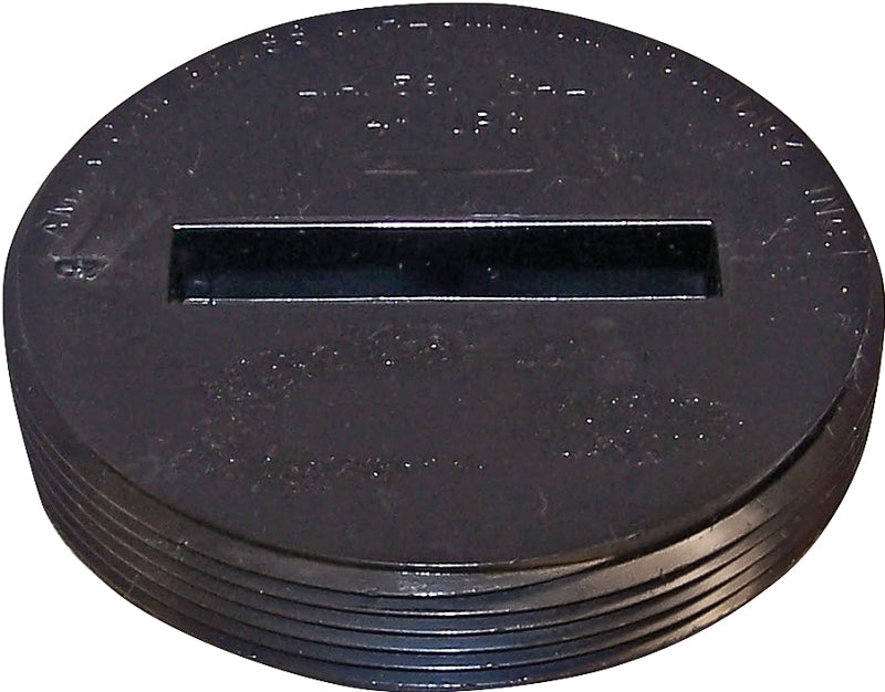Canplas 103064BC Countersunk Plug, 4 in, MNPT, ABS, Black, SCH 40 Sche ...