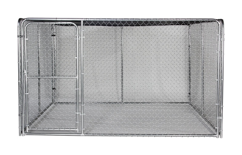 Stephens Pipe & Steel Silver DKS11010 Dog Kennel, 10 ft OAL, 10 ft OAW ...