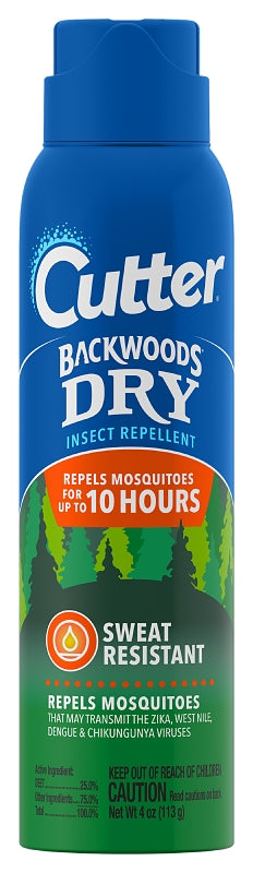 Cutter Backwoods HG-96248 Dry Insect Repellent, Aerosol, DEET, Ethanol ...