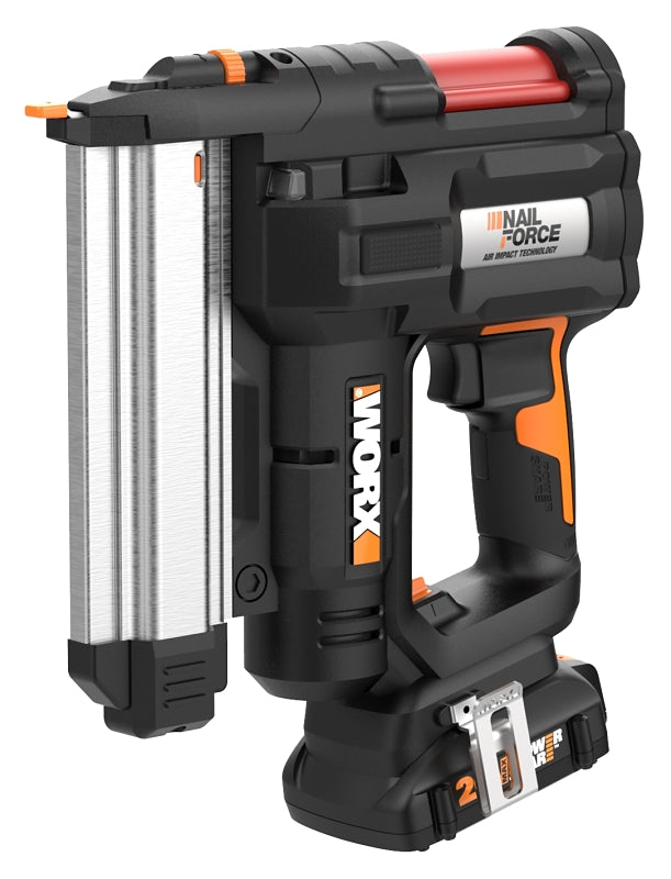 Worx WX840L Brad Nailer Gun Kit, Battery Included, 20 V, 2 Ah, 18 ga M ...