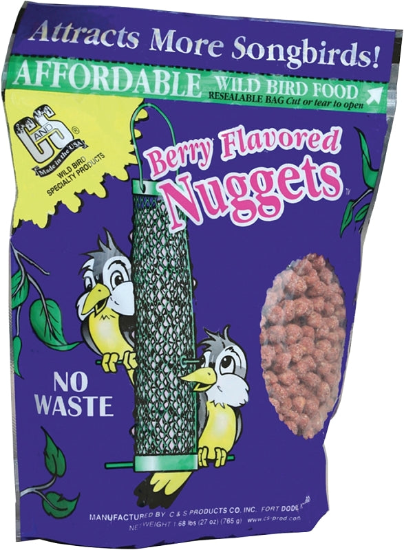 C&S Nuggets CS06101 Bird Food, High-Energy, Berry Flavor, 27 oz Bag ...