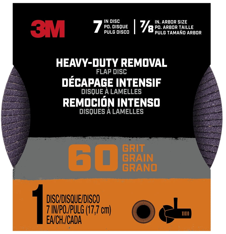 3M Hookit 27419 Flap Grinding Disc, 7 in Dia, 60 Grit, 8-Hole – Shell ...