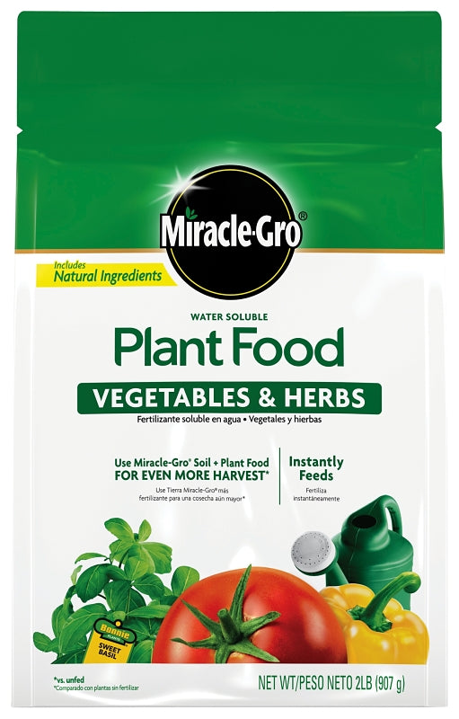Miracle-Gro 3003710 Vegetable and Herb Plant Food, 2 lb Bag, Solid, 18 ...
